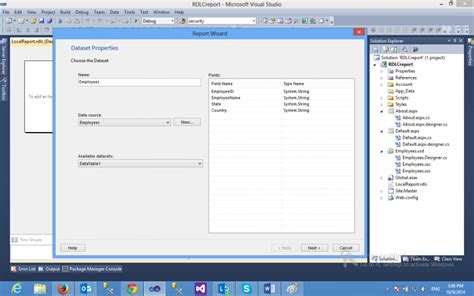 creating an rdlc report in asp canarys