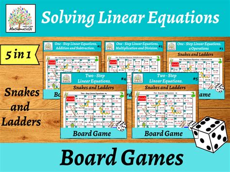 Solving Linear Equations Snakes And Ladders Dice Games Teaching Resources
