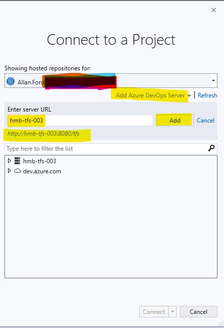 How To Connect Visual Studio 2019 To TFS Stack Overflow