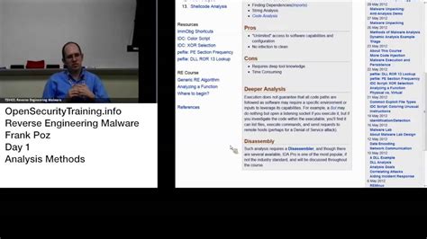 reverse engineering malware day 1 part 5 analysis methods youtube