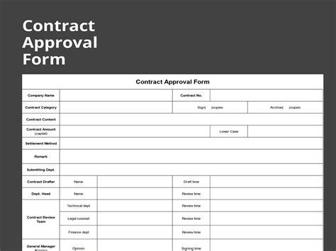 EXCEL Of Contract Approval Form Xlsx WPS Free Templates