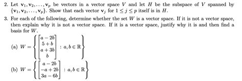 solved 2 2 let v1 v2 vp be vectors in a vector space v