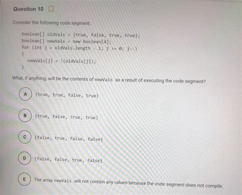 solved question 100 consider the following code segment