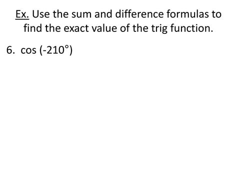 sum and difference formulas ppt download
