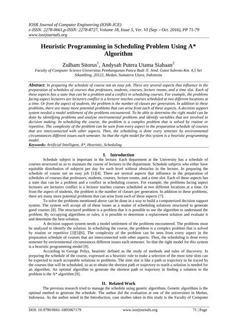 pdf heuristic programming in scheduling problem using a algorithm dokumen tips