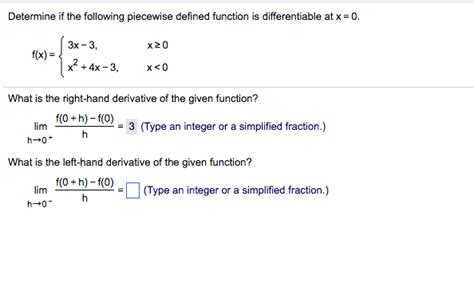 solved determine if the following piecewise defined function