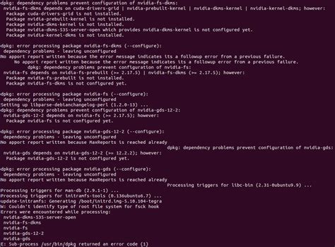 After Installing CUDA A Dpkg Error Appears When You Enter The Command