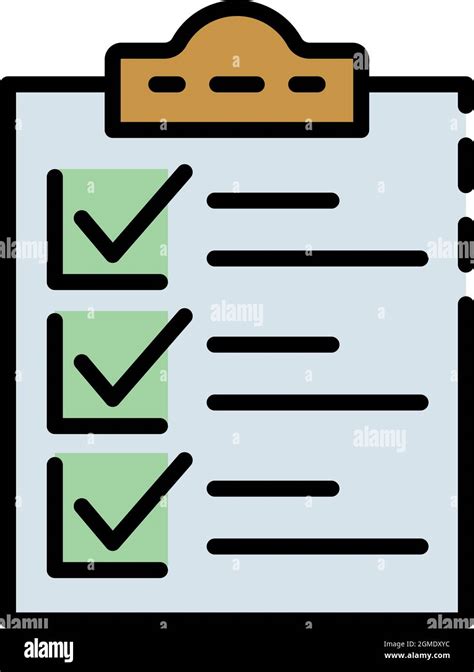 Checklist Clipboard Icon Outline Checklist Clipboard Vector Icon Color