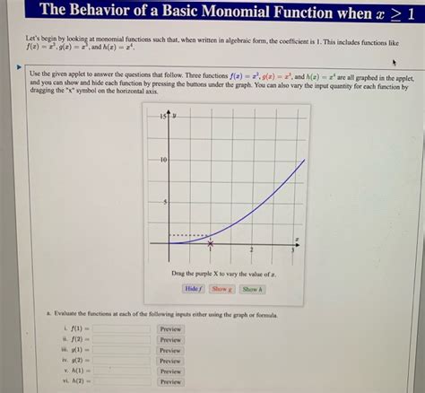 solved the behavior of a basic monomial function when x 1