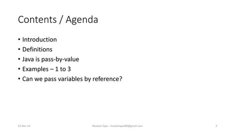 OOP Java Is Pass By Value PPT
