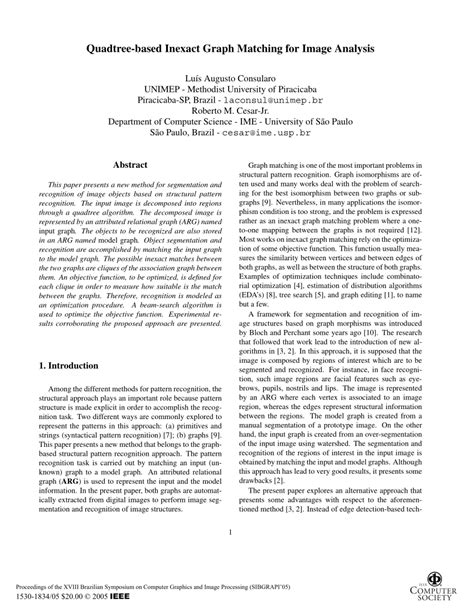 pdf quadtree based inexact graph matching for image analysis