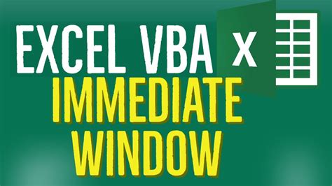 Excel VBA Tutorial For Beginners 46 Immediate Window In Excel VBA