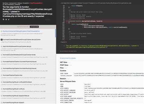 Too Few Arguments To Function EncryptCookies DecryptCookie Issue