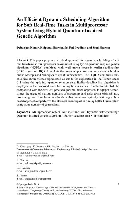 pdf an efficient dynamic scheduling algorithm for soft real time task in multiprocessor system