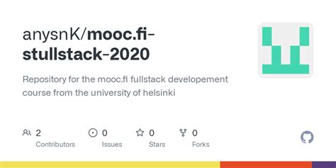 github anysnk mooc fi stullstack 2020 repository for the mooc fi fullstack developement
