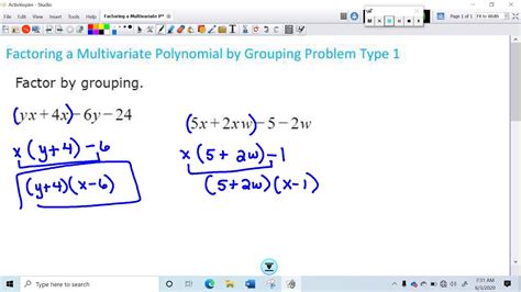 factoring a multivariate polynomial by grouping problem type 1 youtube
