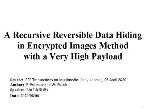 a recursive reversible data hiding in encrypted images