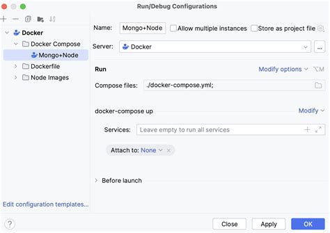 Docker Compose Run Configuration WebStorm Documentation