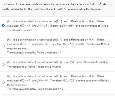 solved determine if the requirements for rolle s theorem are