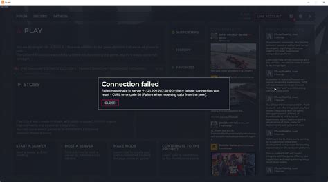 Failed To Handshake Server CURL Error Code 56 Server Problem FiveM