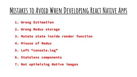 PPT 7 Common Mistakes To Avoid When Developing React Native App