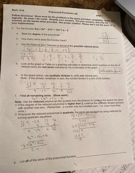 solved math 1314 polynomial functions lab page 2 follow