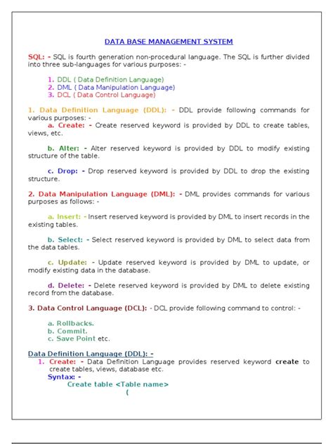 database management system notes databases inheritance object oriented programming free
