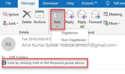 How To Add Voting Buttons In Outlook Create Poll With Multiple Options
