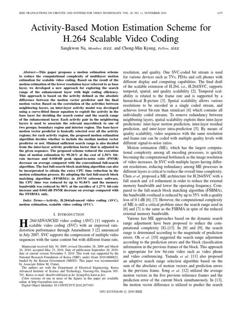 activity based motion estimation scheme for download free pdf h 264 mpeg 4 avc data