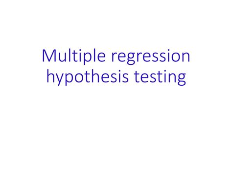 SOLUTION Econometrics Multiple Regression Hypothesis Testing Studypool