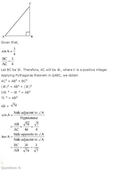 Introduction To Trigonometry Class 10 Mathematics NCERT Solutions