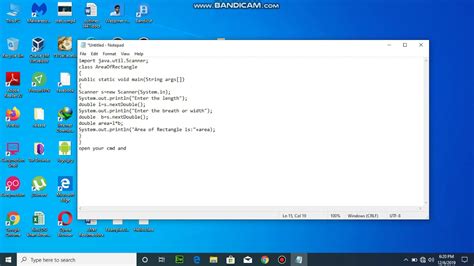 how to find area of rectangle using java program youtube
