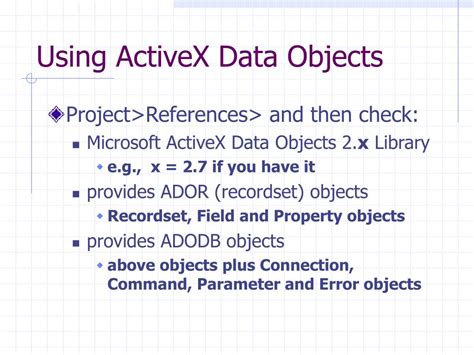 PPT CIS 338 Using ADO ActiveX Data Objects PowerPoint Presentation