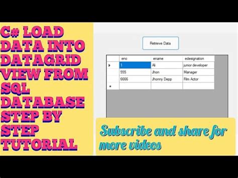How To Show Database Data In DataGridView In C C Load Data Into