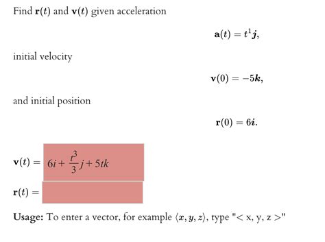 solved find r t and v t given acceleration a t t j