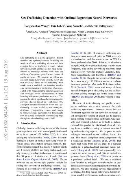 sex trafficking detection with ordinal regression neural networks deepai