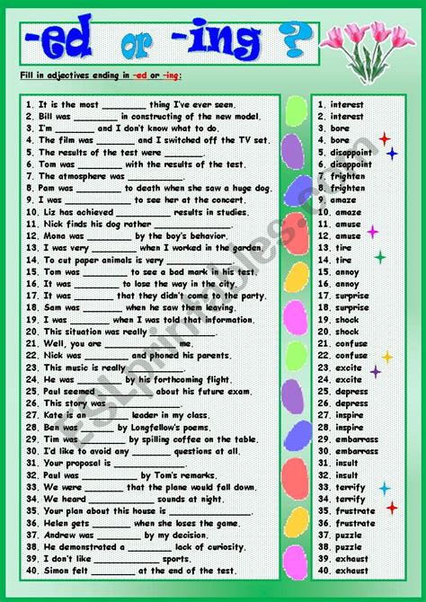 Ing And Ed Worksheets