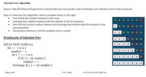 solved task two the selection sort sorting data using