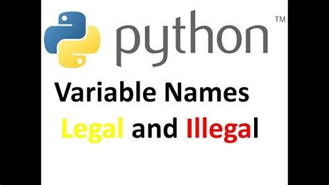 python tutorial 5 for beginners variable names legal and illegal programming mode youtube