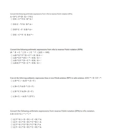 solved convert the following arithmetic expressions from