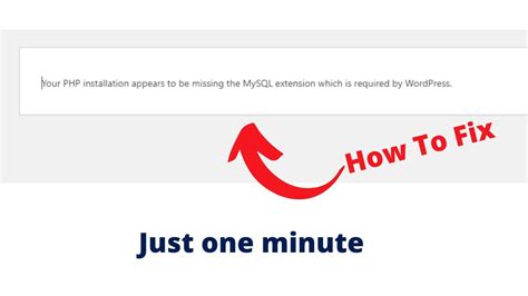 Fix Your PHP Installation Appears To Be Missing The MySQL Extension
