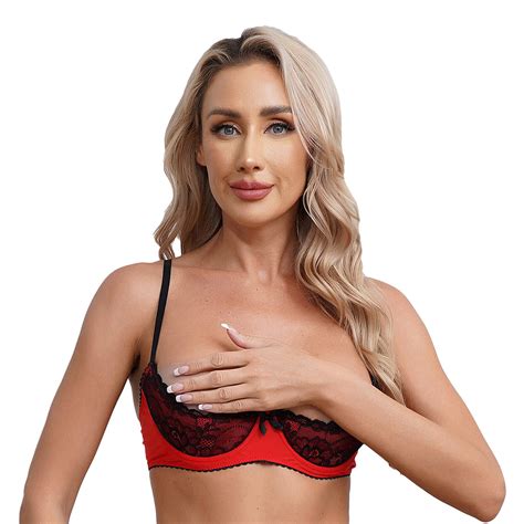 Damen Hebe BH Balconette Bustier Bra mit Bügel Büstenhalter Unterwäsche