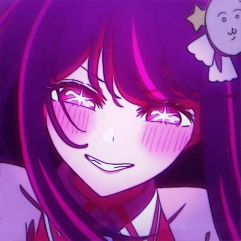 An Anime Girl With Purple Hair And Pink Eyes