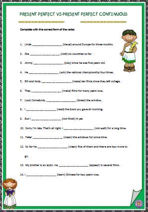 Present Perfect Vs Present Perfect Continuous Worksheet
