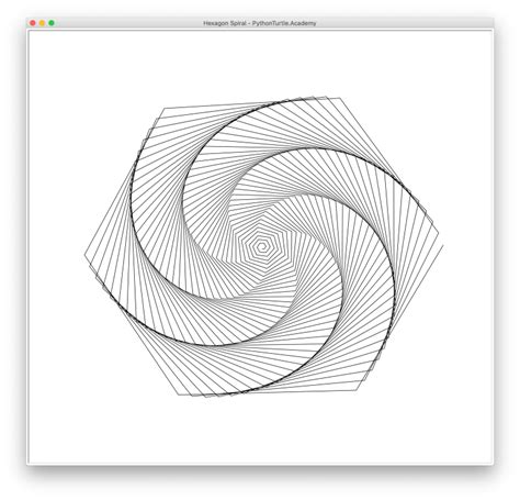 hexagon spiral with python and turtle source code python and turtle