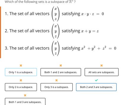 [linear algebra] why is 3 a subspace of r3 following the equation the only vector in the set