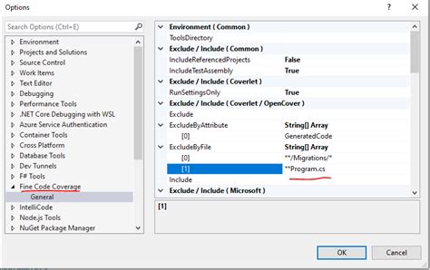 c how to exclude program file fine code coverage stack overflow