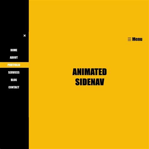 Animated Sidebar Navigation HTML CSS JS Html Css Navigation Animation