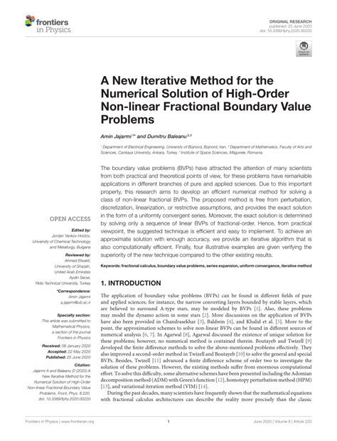 pdf a new iterative method for the numerical solution of high order non linear fractional