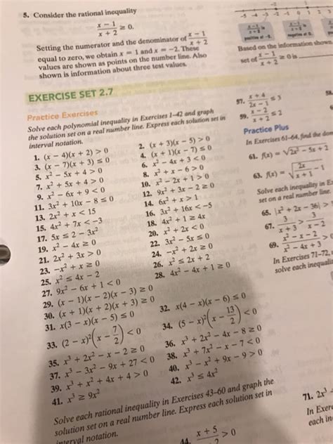 solved solve each polynomial inequality in exercises 1 42